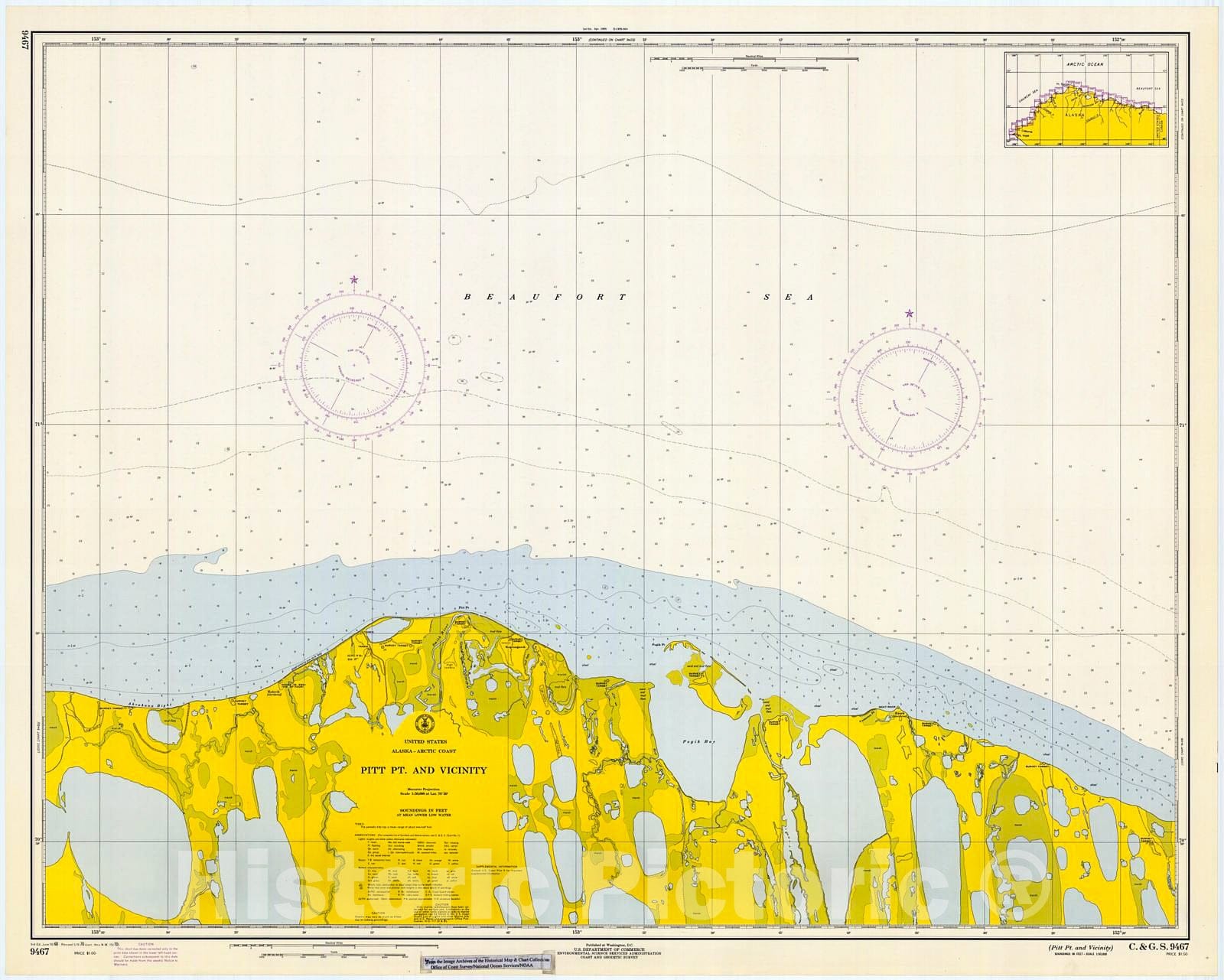 Historic Nautical Map - Pitt Pt. And Vicinity, 1970 NOAA Chart - Alask ...