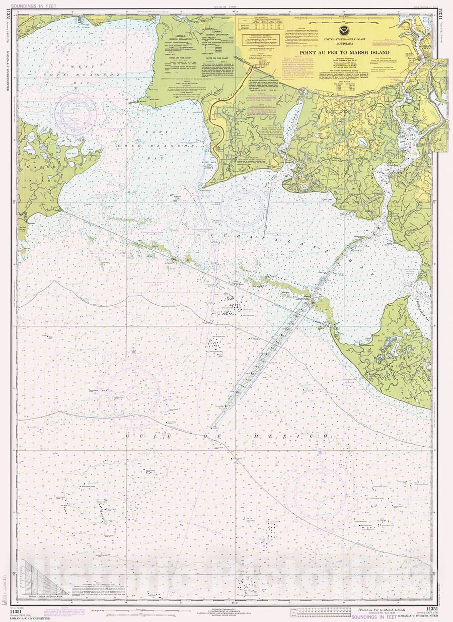 Historic Nautical Map - Point Au Fer To Marsh Island, 1977 NOAA Chart ...