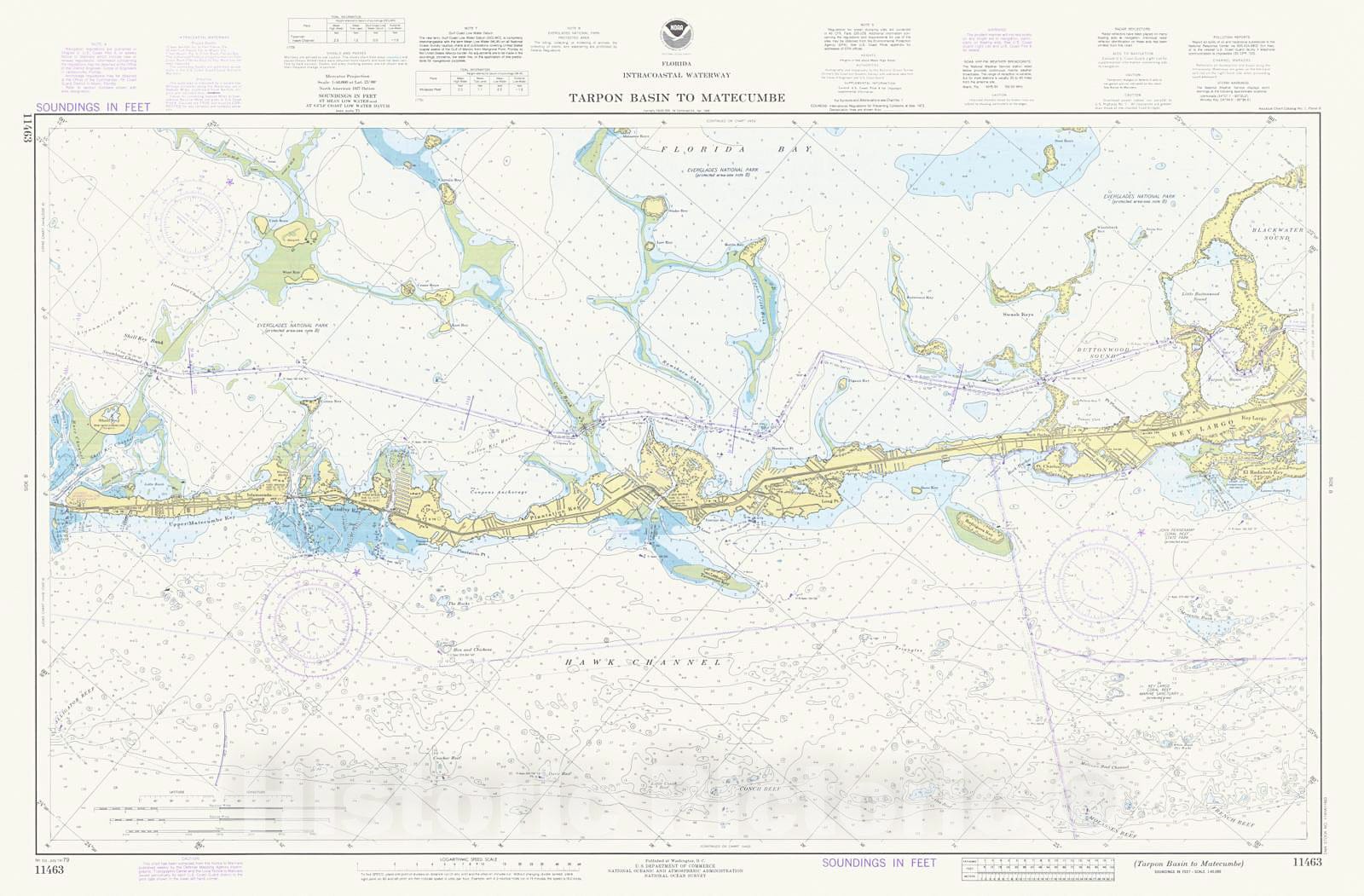 Historic Nautical Map - Elliott Key To Tarpon Basin, 1979 NOAA Chart ...