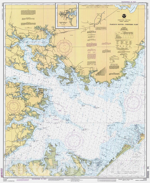 Historic Nautical Map - Pamlico Sound Western Part, 1994 NOAA Chart ...
