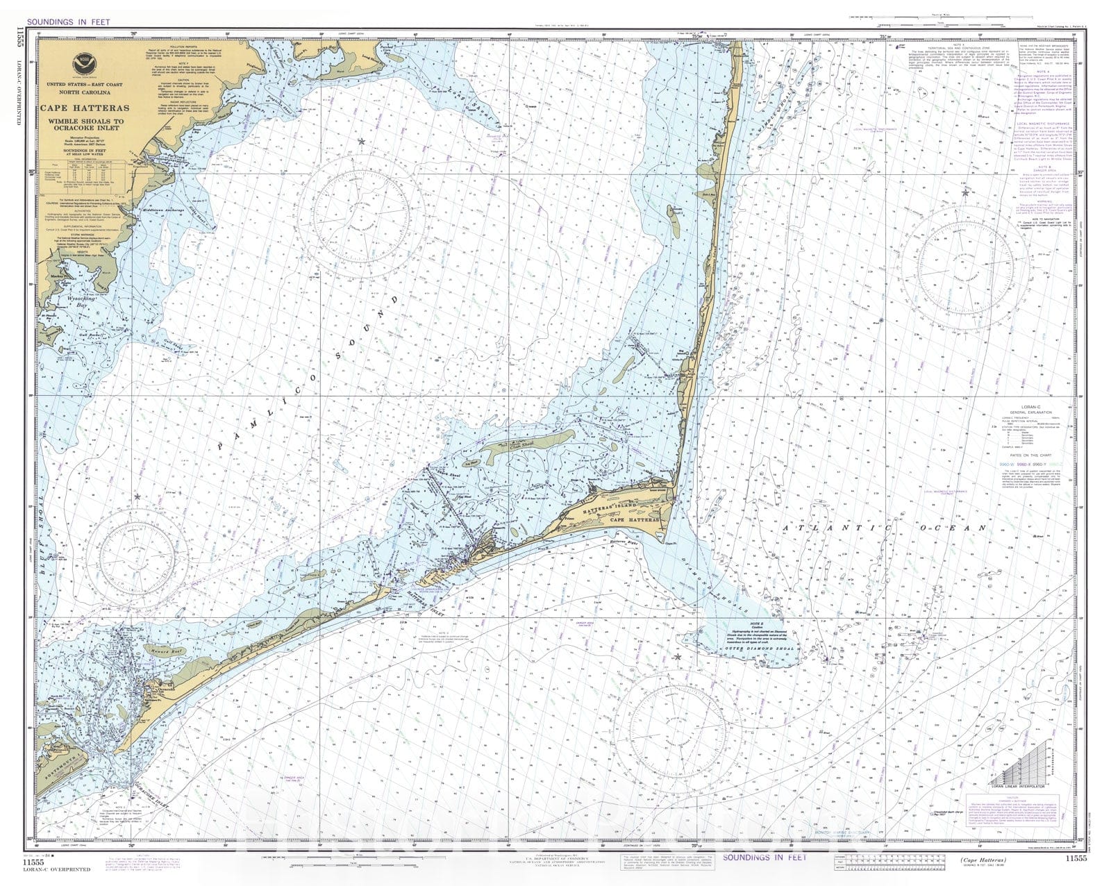 Historic Nautical Map - Cape Hatteras, 1984 NOAA Chart - North Carolin ...