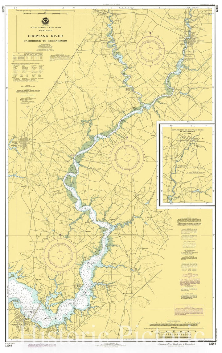 Historic Historic Nautical Map - Choptank River - Cambridge To Greensb ...