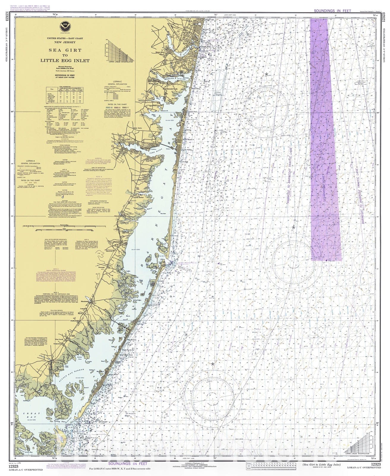 Historic Nautical Map - Sea Girt To Little Egg Inlet, 1978 NOAA Chart ...