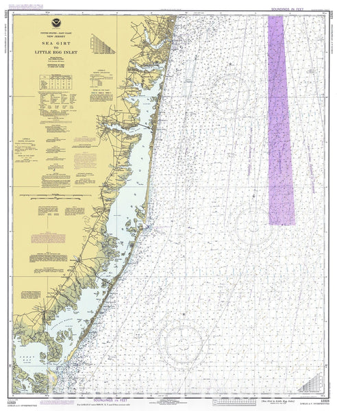 Historic Nautical Map - Sea Girt To Little Egg Inlet, 1978 NOAA Chart ...