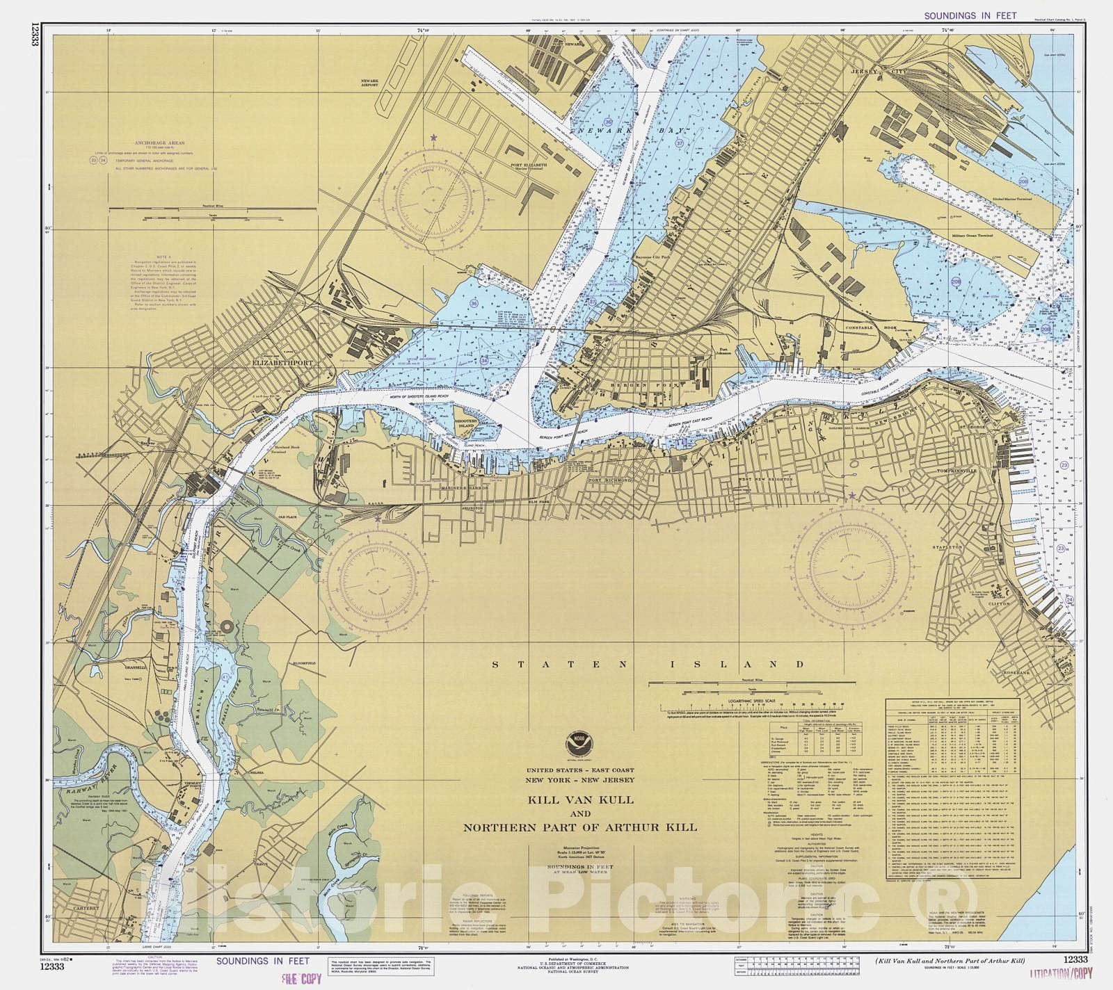 Historic Nautical Map - Kill Van Kull And Northern Part Of Arthur Kill ...