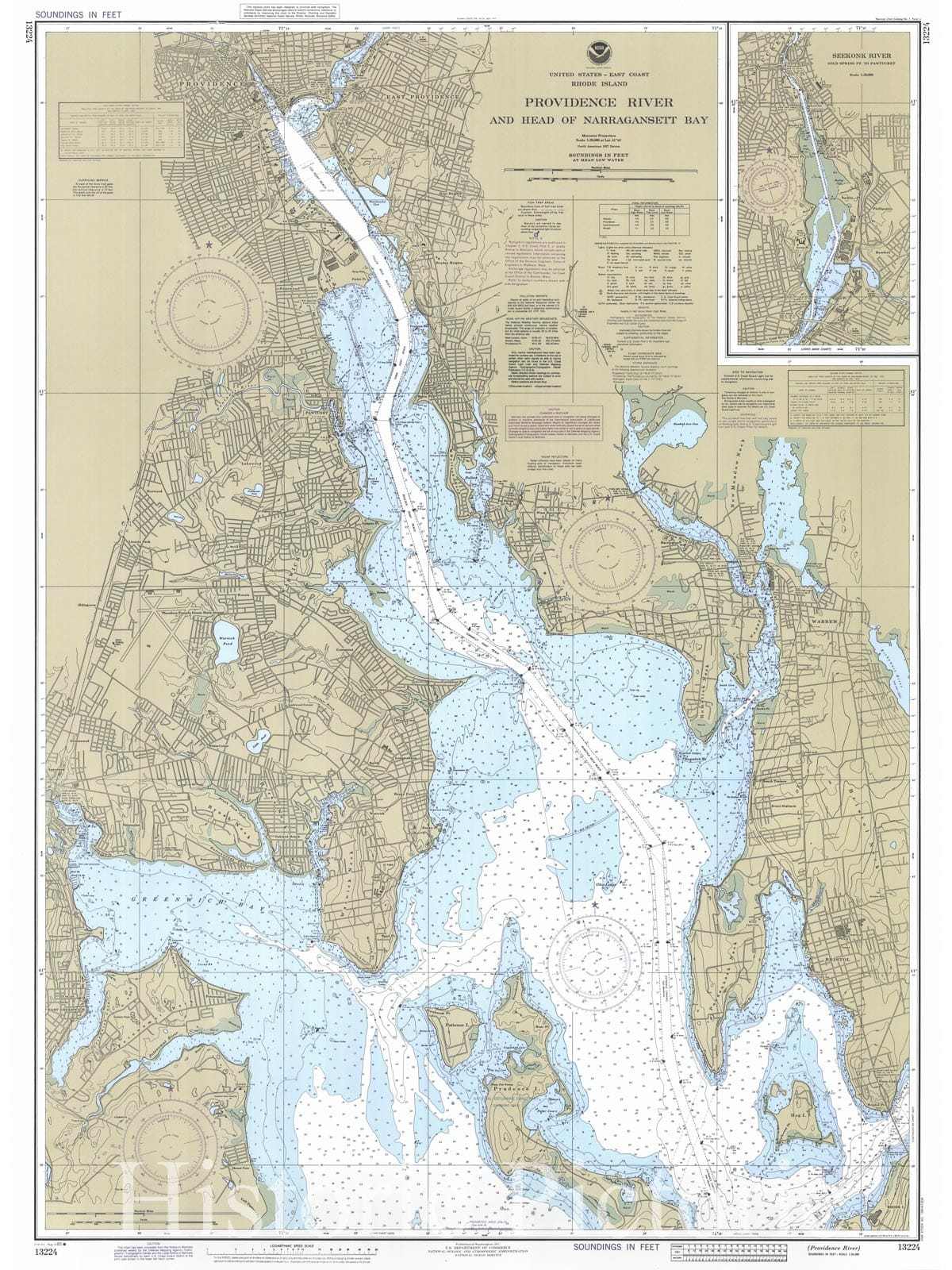 Historic Nautical Map - Providence River, 1985 NOAA Chart - Rhode Isla ...