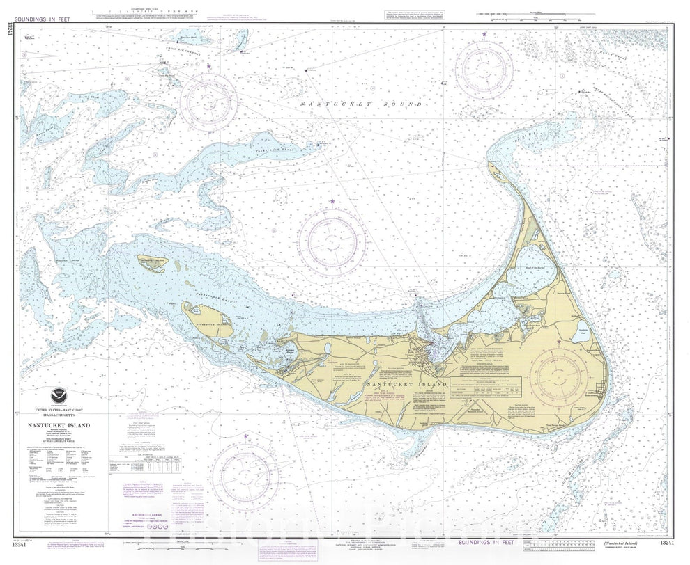 Historic Nautical Map - Nantucket Island, 1992 NOAA Chart - Massachuse ...