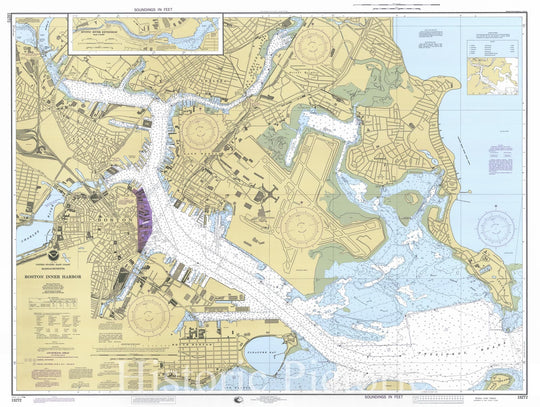 Historic Nautical Map - Boston Inner Harbor, 1998 NOAA Chart - Massach ...