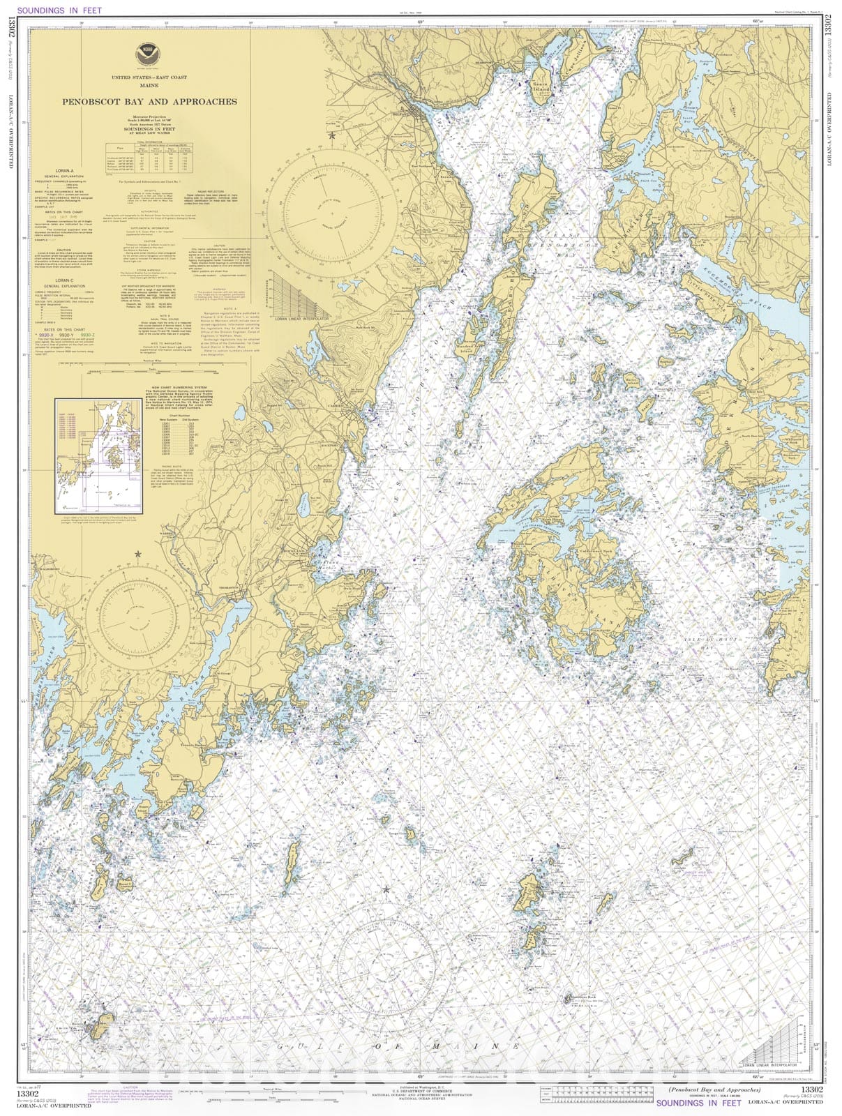 Historic Nautical Map - Penobscot Bay And Approaches, 1977 NOAA Chart ...