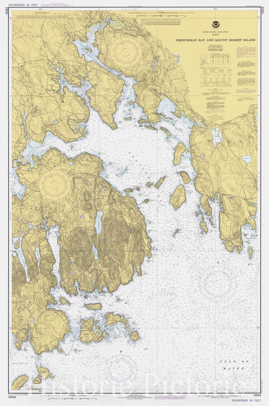 Frenchman Bay Mount Desert Island 1981 Nautical Chart – Historic Pictoric