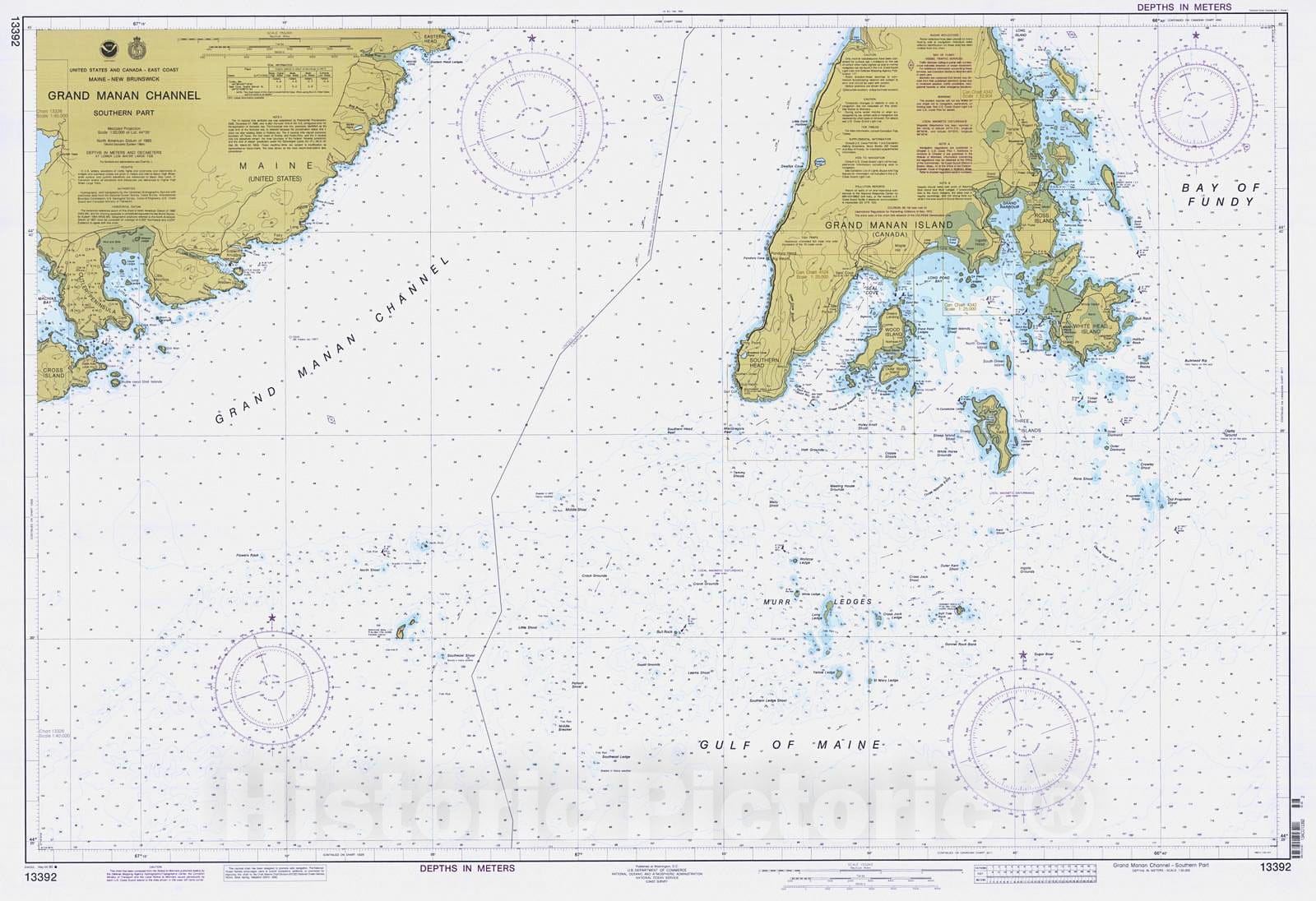 Historic Nautical Map - Grand Manan Channel - Southern Part, 1996 NOAA ...