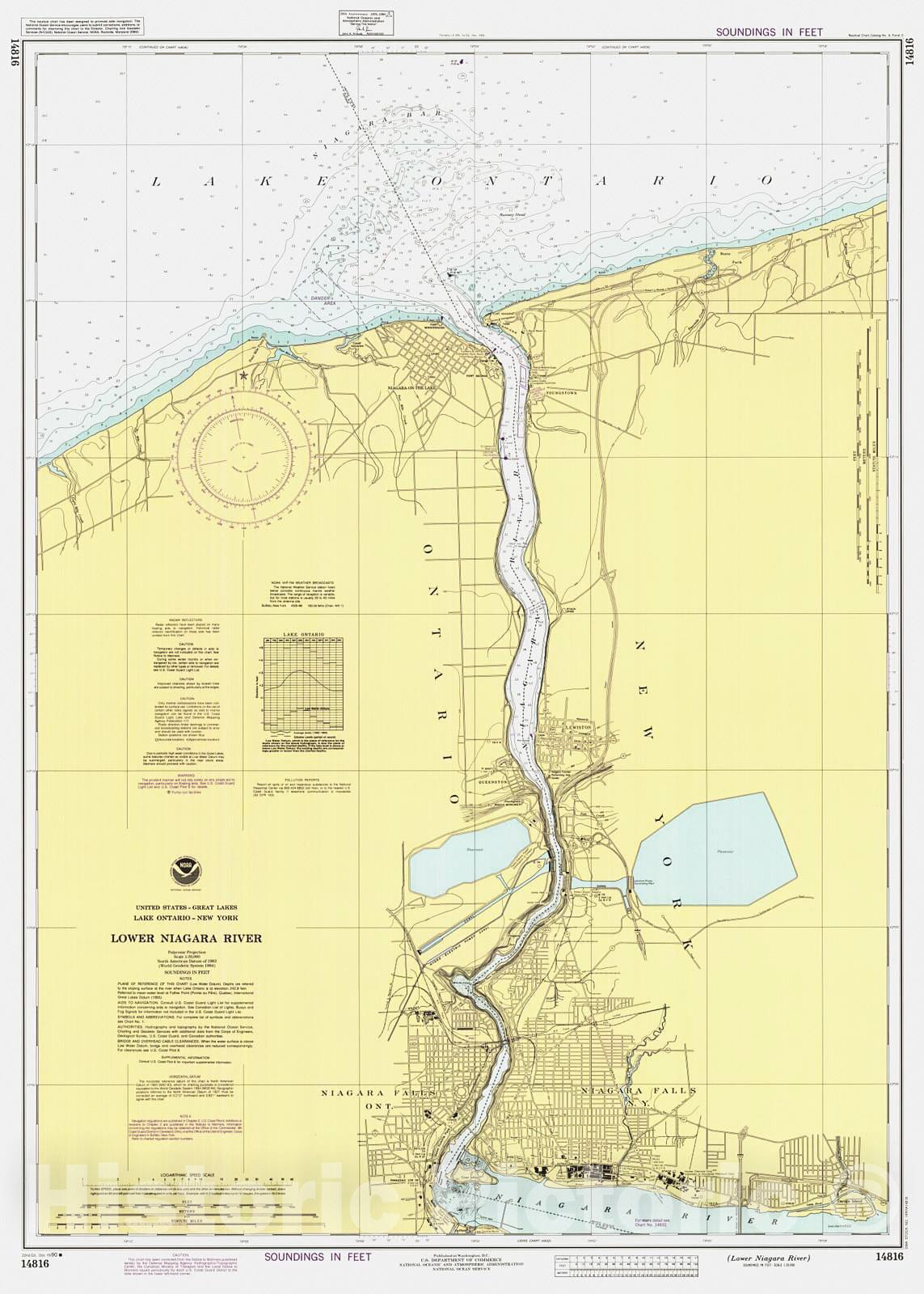 Historic Nautical Map - Lower Niagara River, 1990 NOAA Chart - New Yor ...
