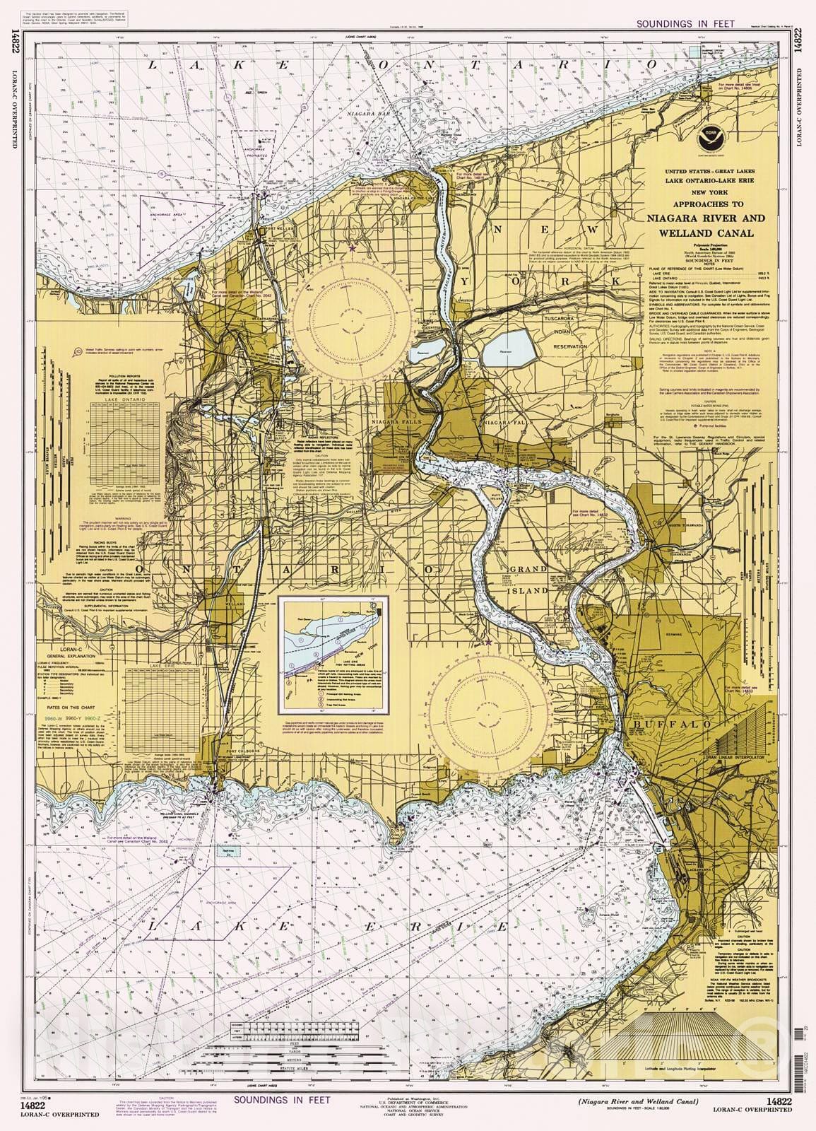 Historic Nautical Map - Niagara River And Welland Canal, 1995 NOAA Cha ...