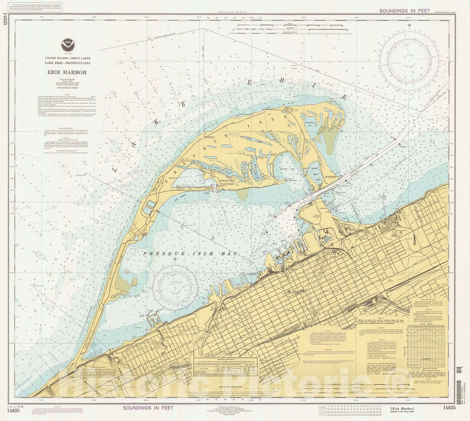 Historic Nautical Map - Erie Harbor, 1997 NOAA Chart - Pennsylvania (P ...