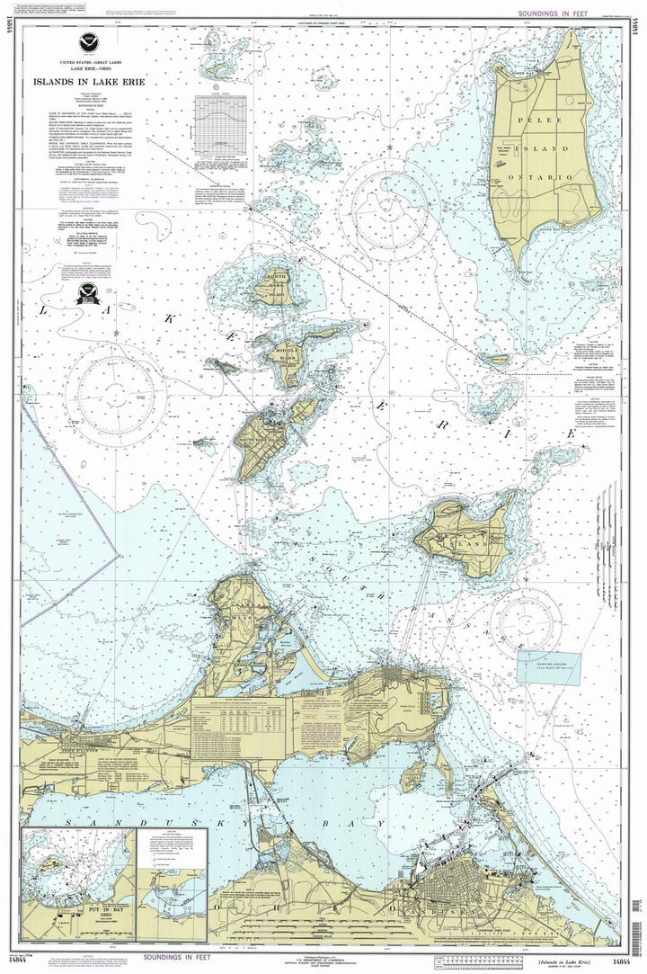 Historic Nautical Map - Islands In Lake Erie, 1995 NOAA Chart - Ohio ...