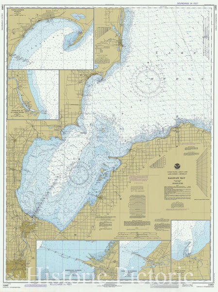 Historic Nautical Map - Saginaw Bay, 1981 NOAA Chart - Michigan (MI ...