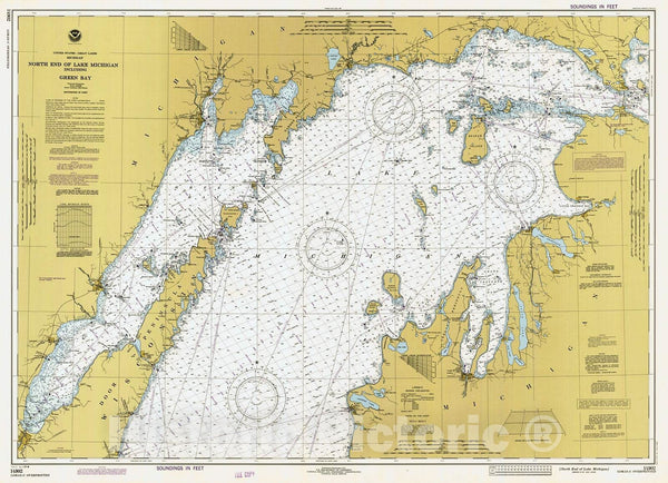 Historic Nautical Map - North End Of Lake Michigan, 1984 NOAA Chart ...