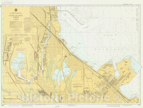Historic Nautical Map - Calumet And Indiana Harbors, 1983 NOAA Chart ...