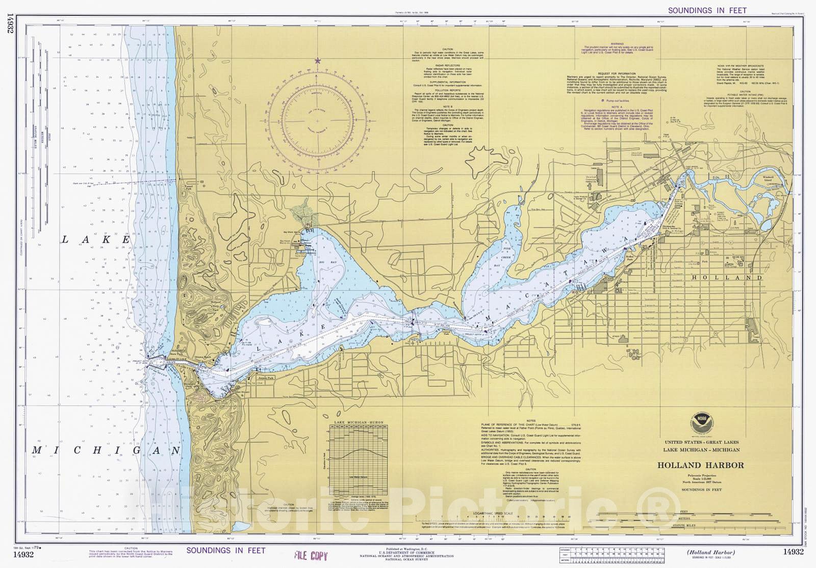 Historic Nautical Map - Holland Harbor, 1979 NOAA Chart - Michigan (MI ...