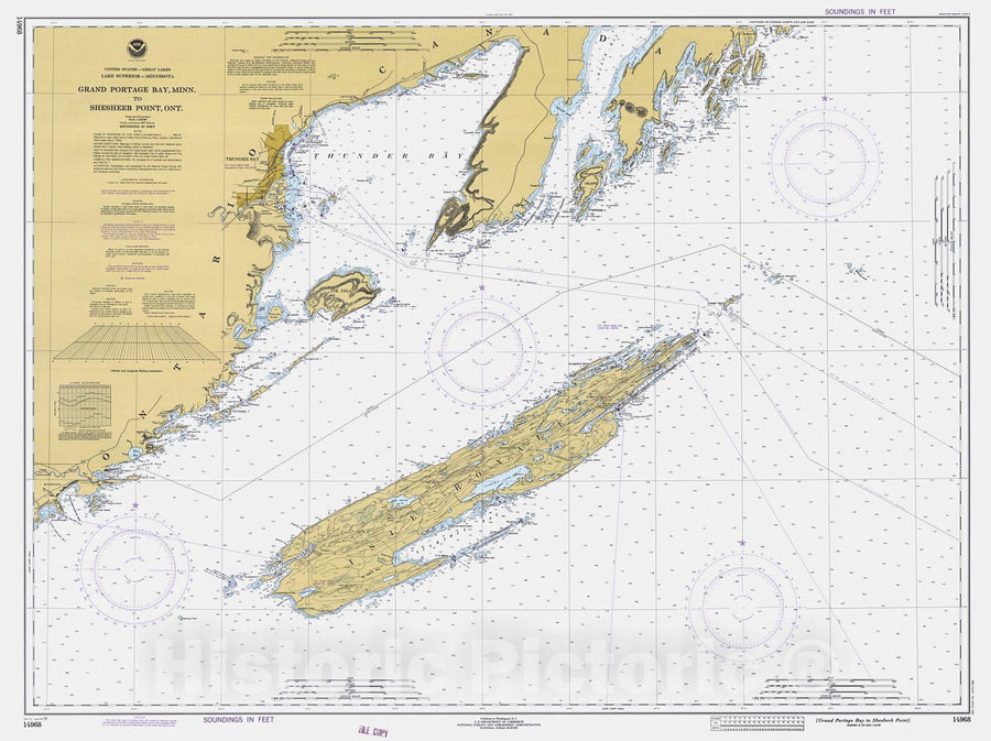 Historic Nautical Map - Grand Portage Bay To Shesheeb Point, 1979 NOAA ...