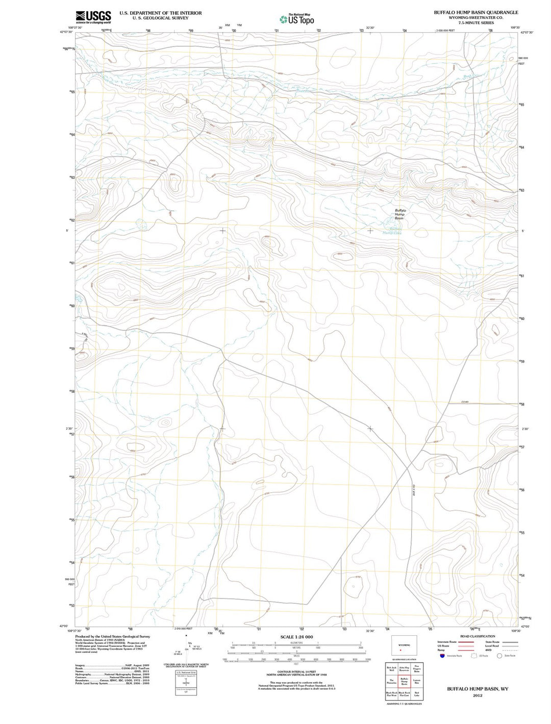 2012 Buffalo Hump Basin, WY - Wyoming - USGS Topographic Map – Historic ...