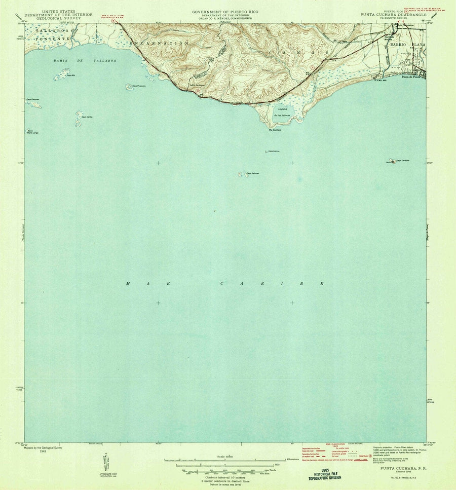 1946 Punta Cuchara, PR - Puerto Rico - USGS Topographic Map – Historic ...