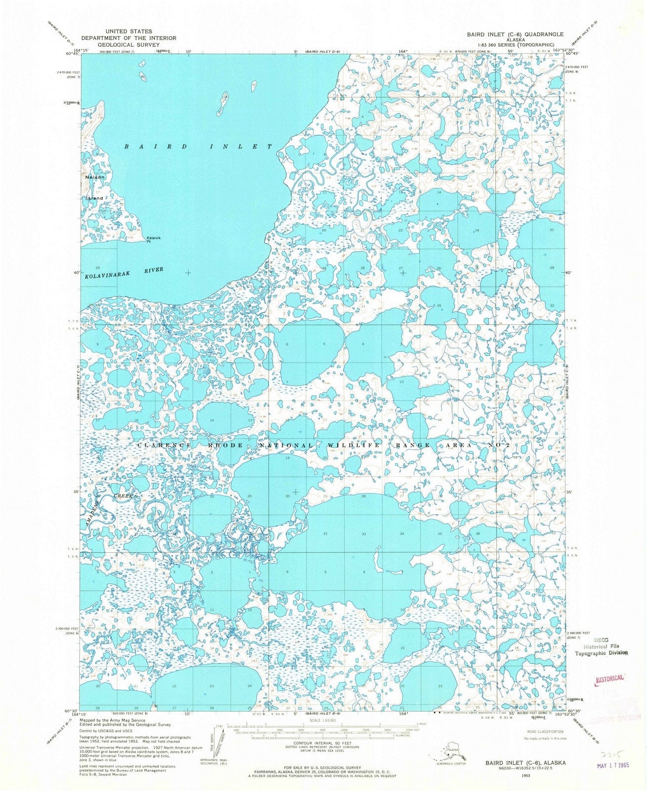1953 Baird Inlet, AK - Alaska - USGS Topographic Map v3 – Historic Pictoric