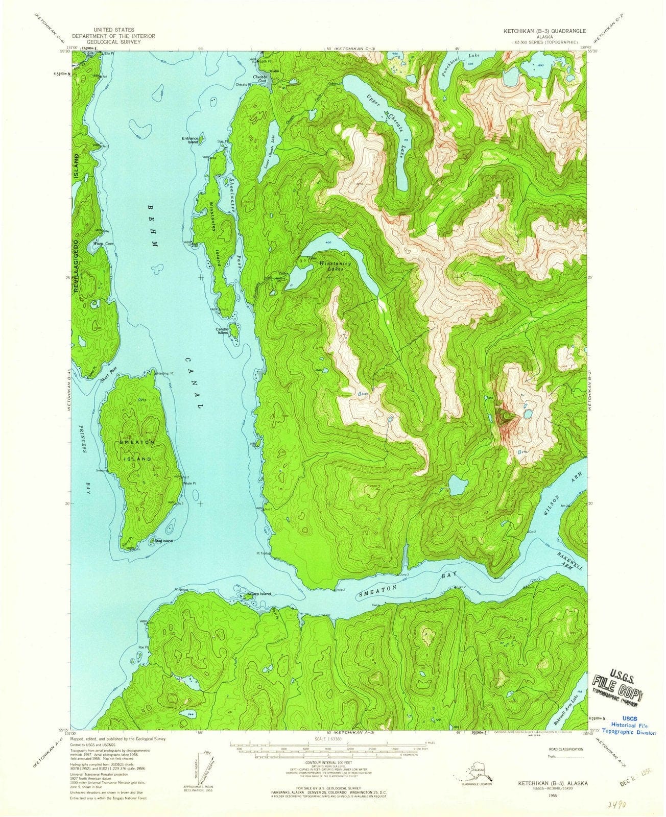1955 Ketchikan, AK - Alaska - USGS Topographic Map v7 - Historic Pictoric
