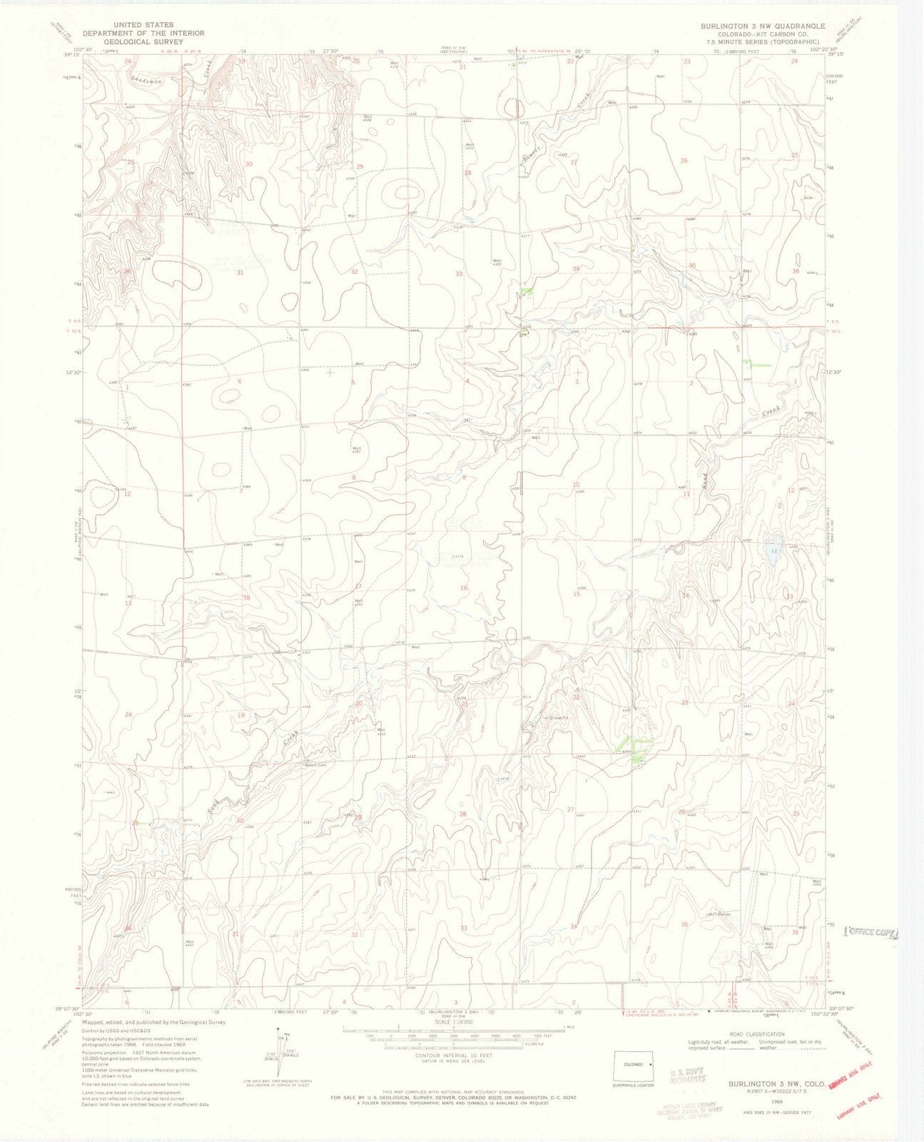 1969 Burlington 3, CO - Colorado - USGS Topographic Map v2 - Historic ...