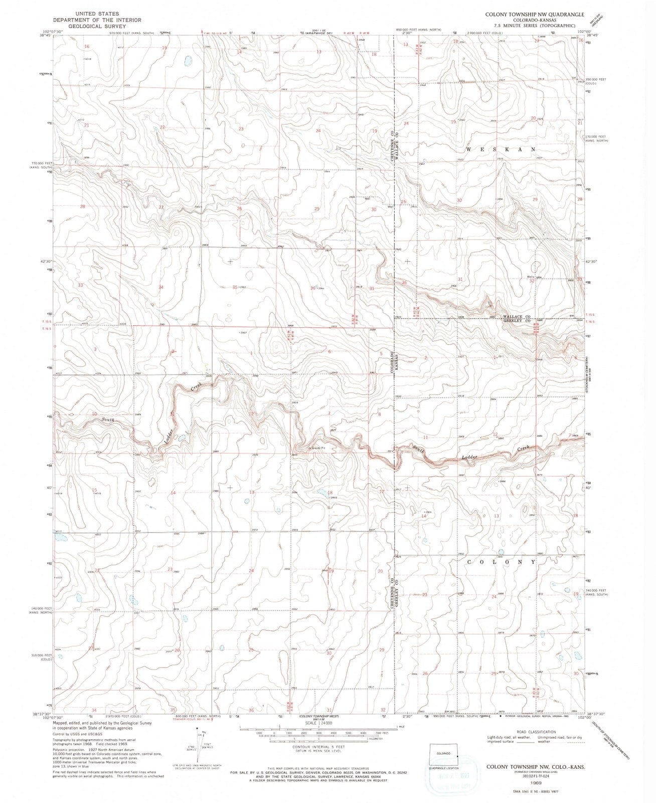 1969 Colony Township, CO - Colorado - USGS Topographic Map – Historic ...