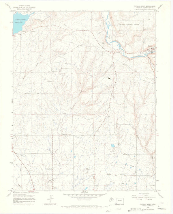 1965 Dolores West, CO - Colorado - USGS Topographic Map – Historic Pictoric