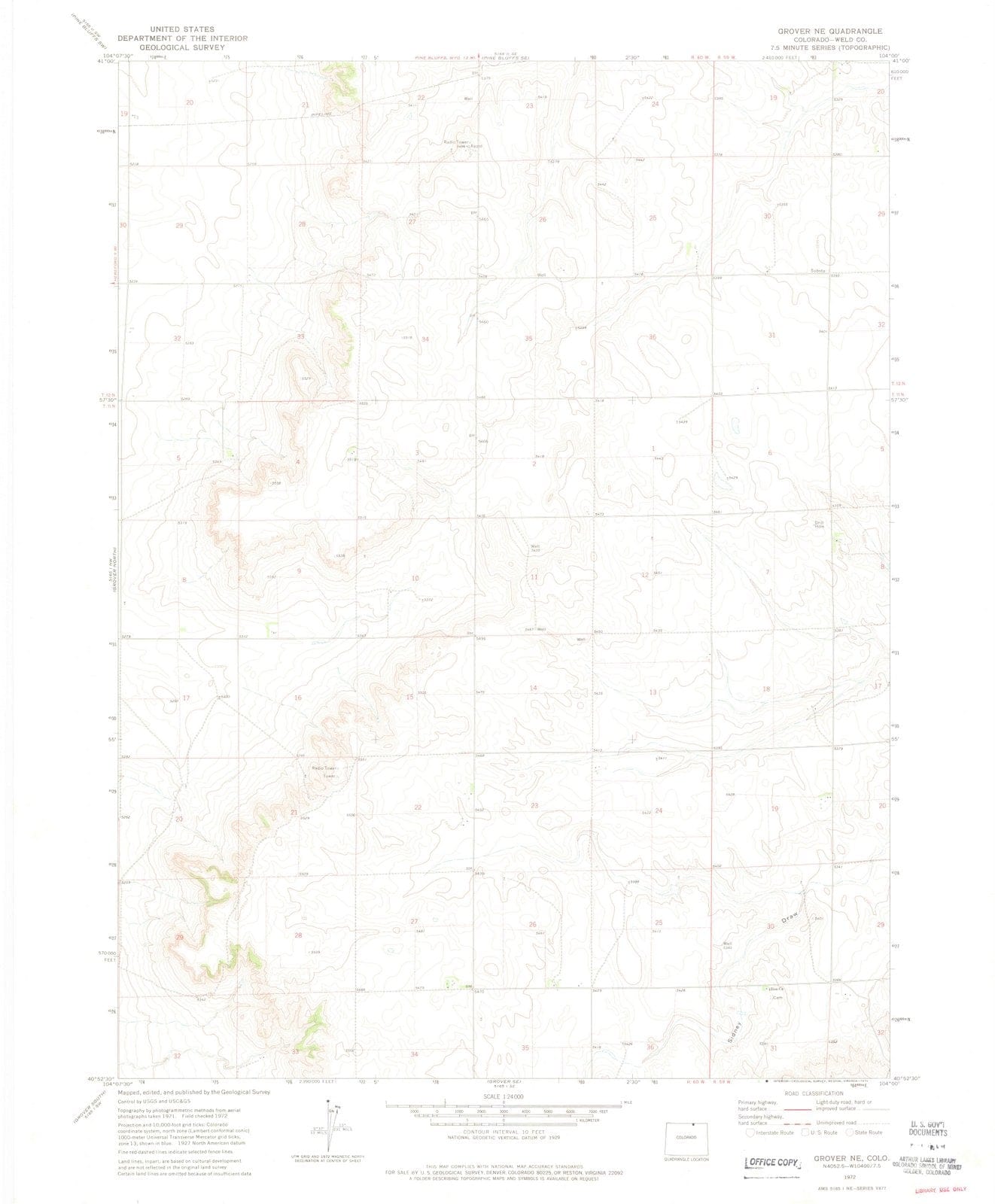 1972 Grover, CO - Colorado - USGS Topographic Map – Historic Pictoric