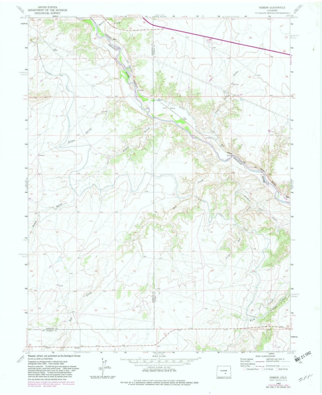 1963 Hobson, CO - Colorado - USGS Topographic Map – Historic Pictoric