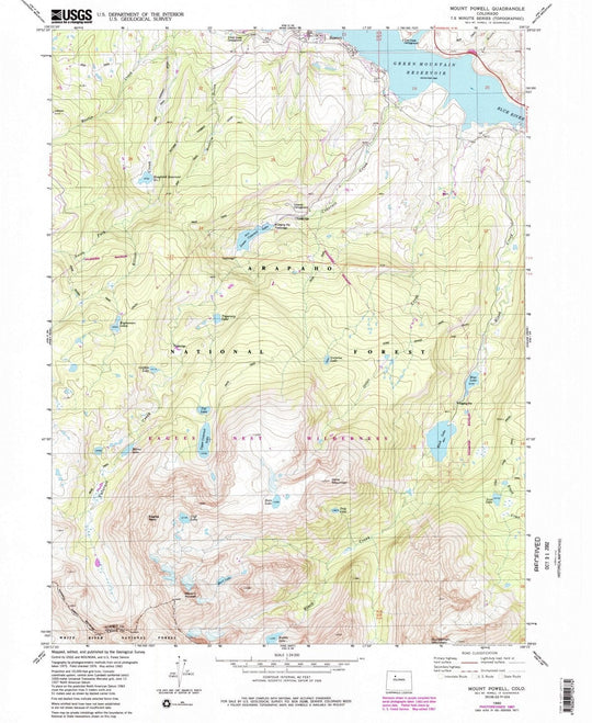 1980 Mount Powell, CO - Colorado - USGS Topographic Map – Historic Pictoric