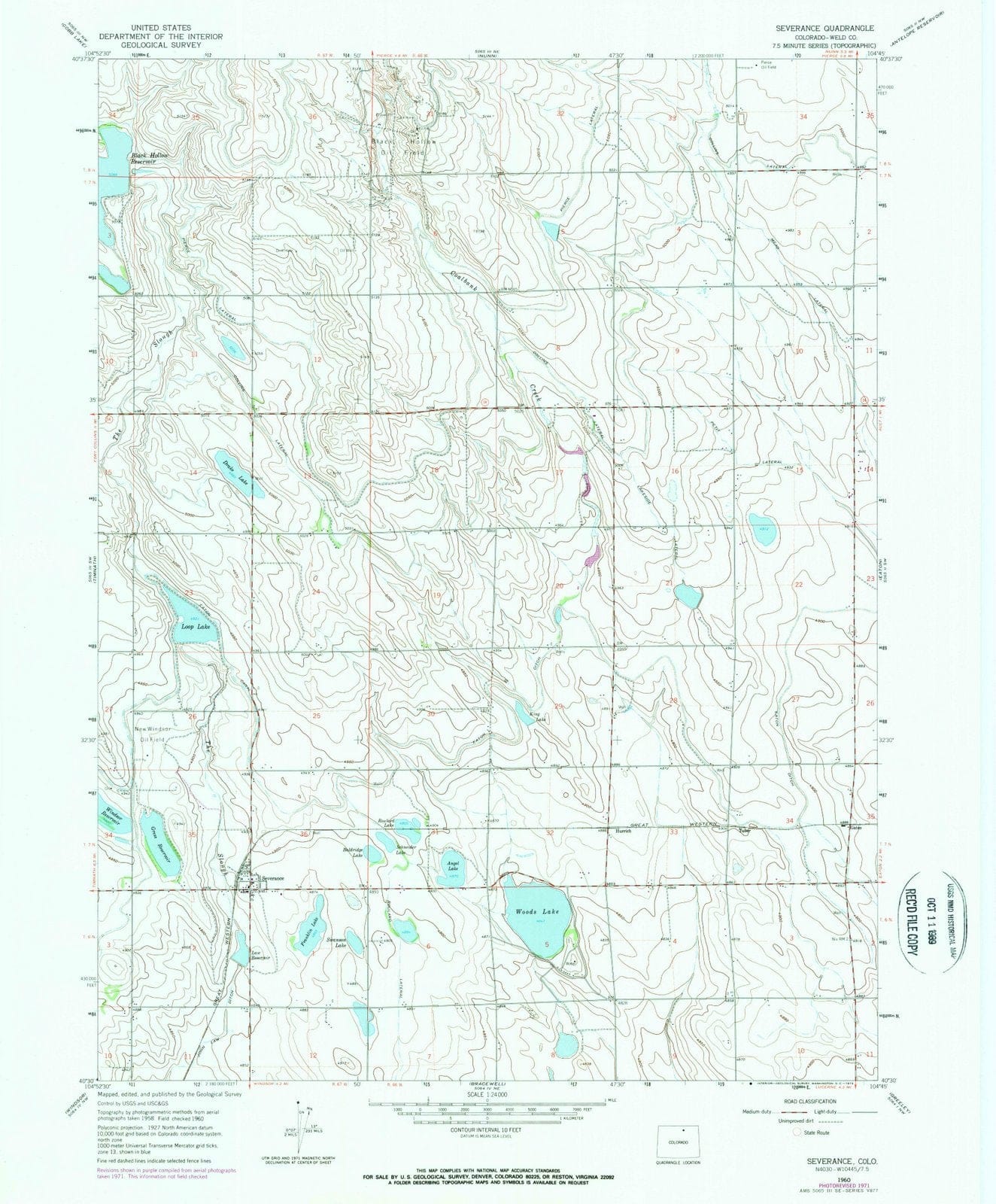 1960 Severance, CO - Colorado - USGS Topographic Map – Historic Pictoric