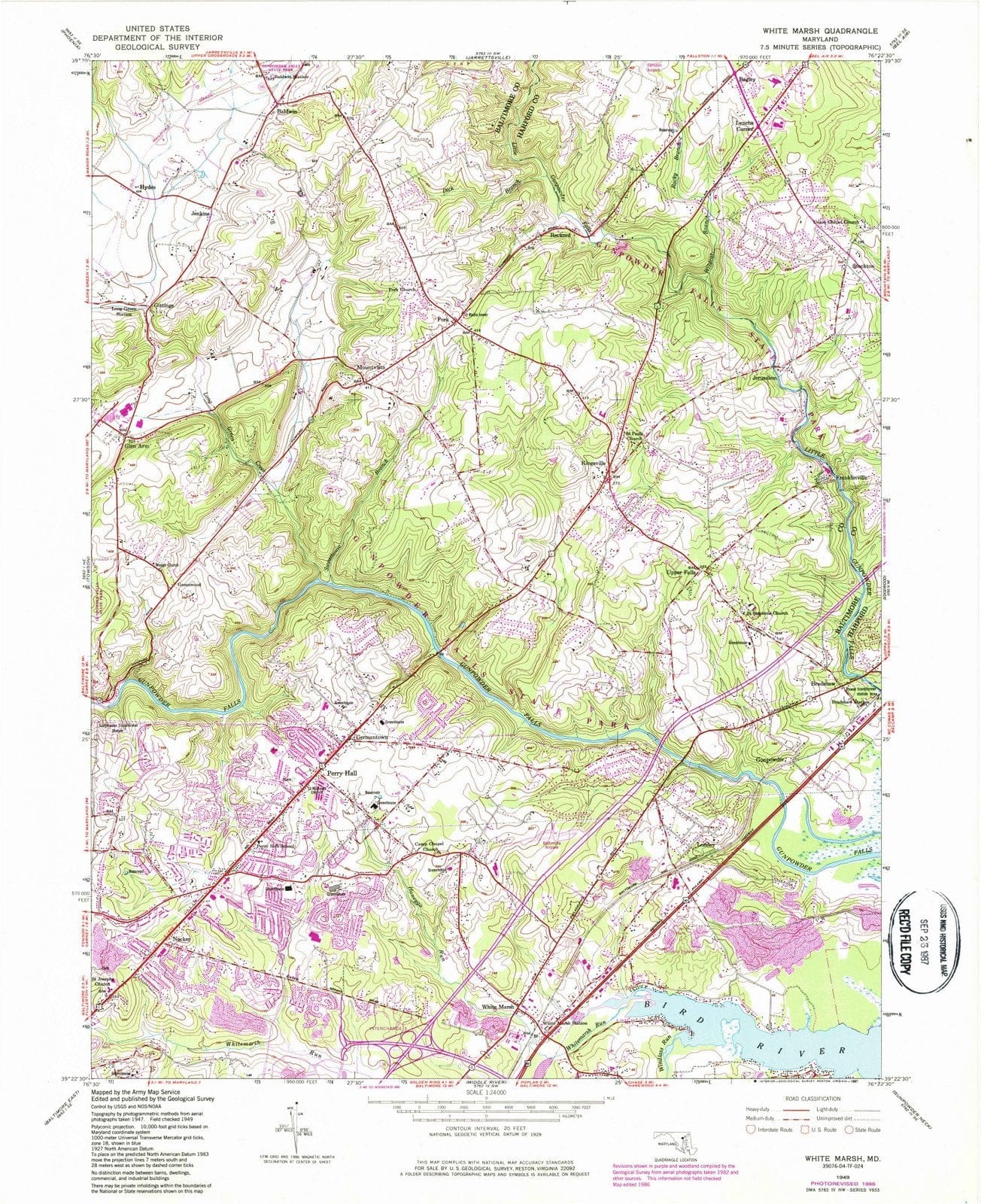 1949 White Marsh, MD - Maryland - USGS Topographic Map – Historic Pictoric
