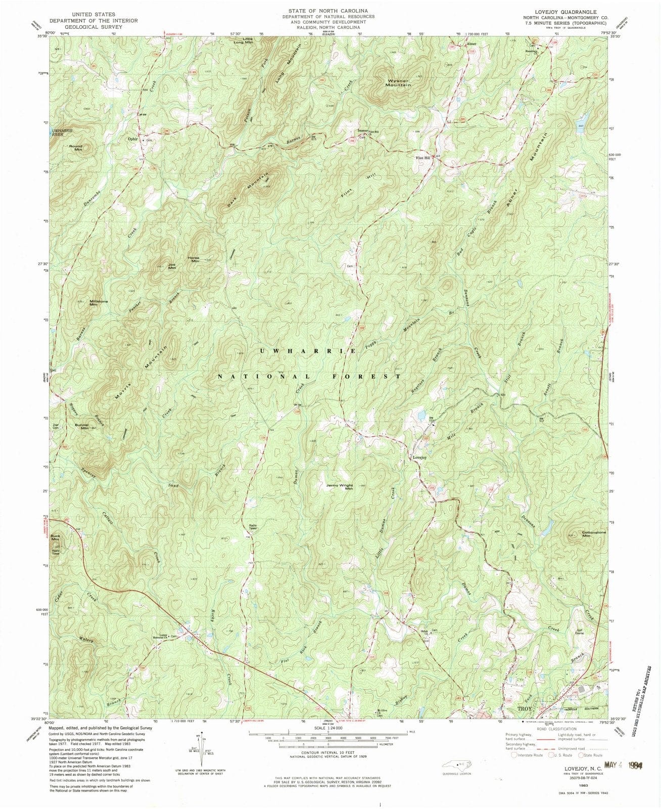 1983 Lovejoy, NC - North Carolina - USGS Topographic Map – Historic ...