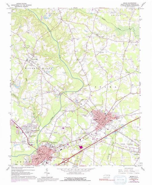 1964 Selma, NC - North Carolina - USGS Topographic Map - Historic Pictoric