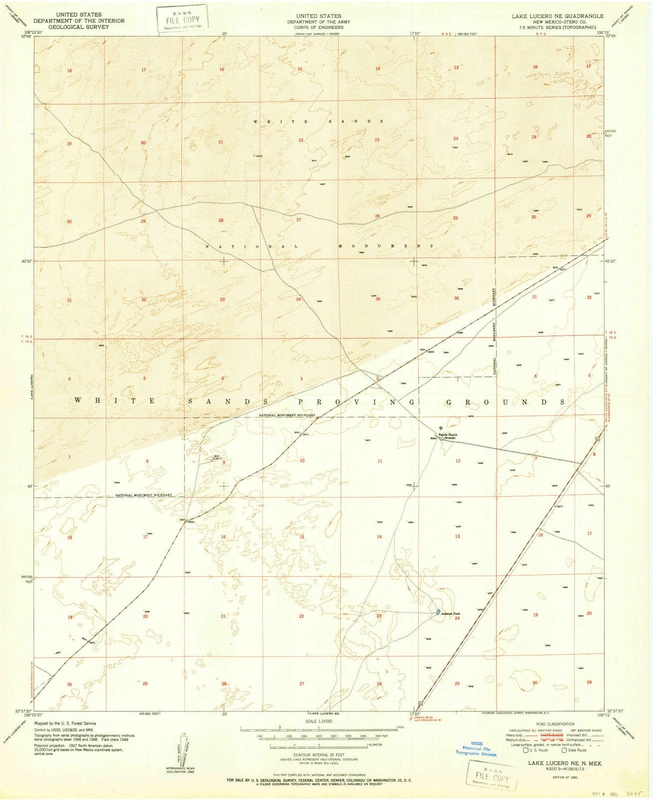1950 Lake Lucero, NM - New Mexico - USGS Topographic Map - Historic ...