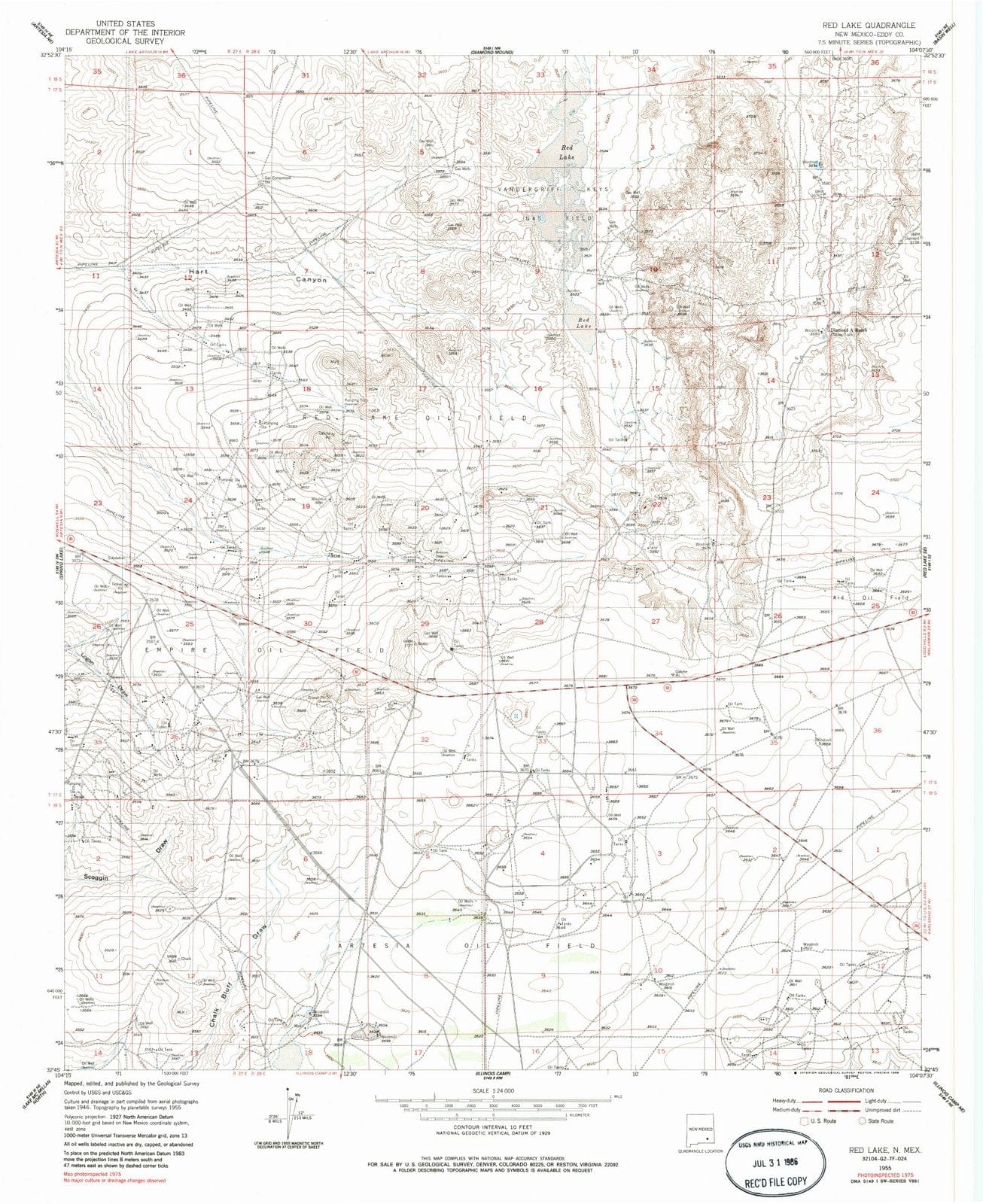1955 Red Lake, NM - New Mexico - USGS Topographic Map v2 – Historic ...