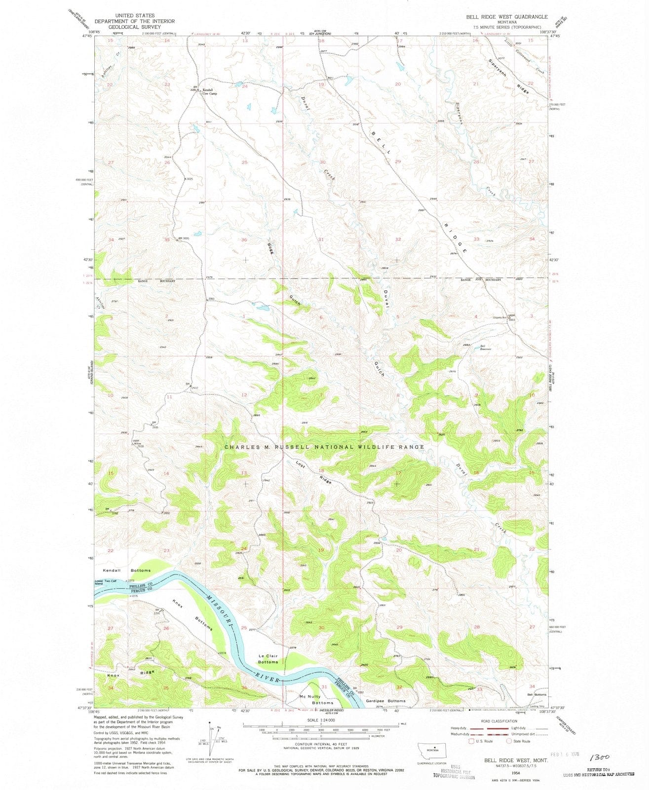 1954 Bell Ridge West, MT - Montana - USGS Topographic Map – Historic ...