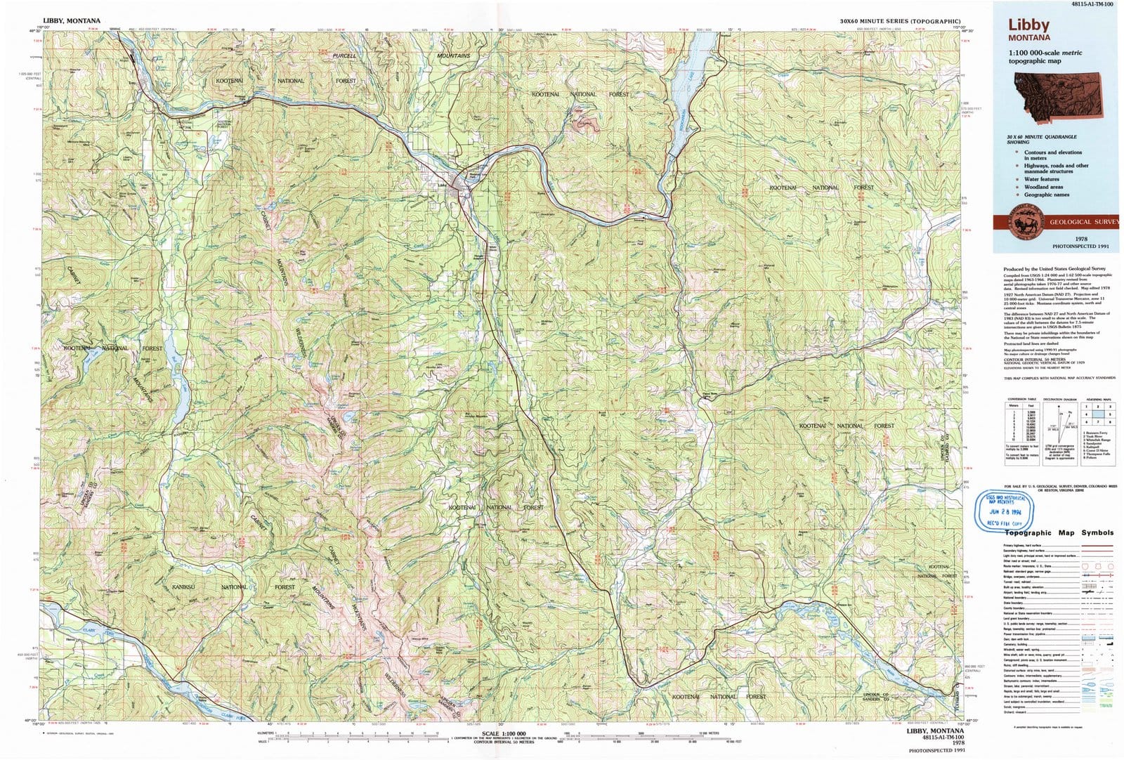1978 Libby, MT - Montana - USGS Topographic Map – Historic Pictoric