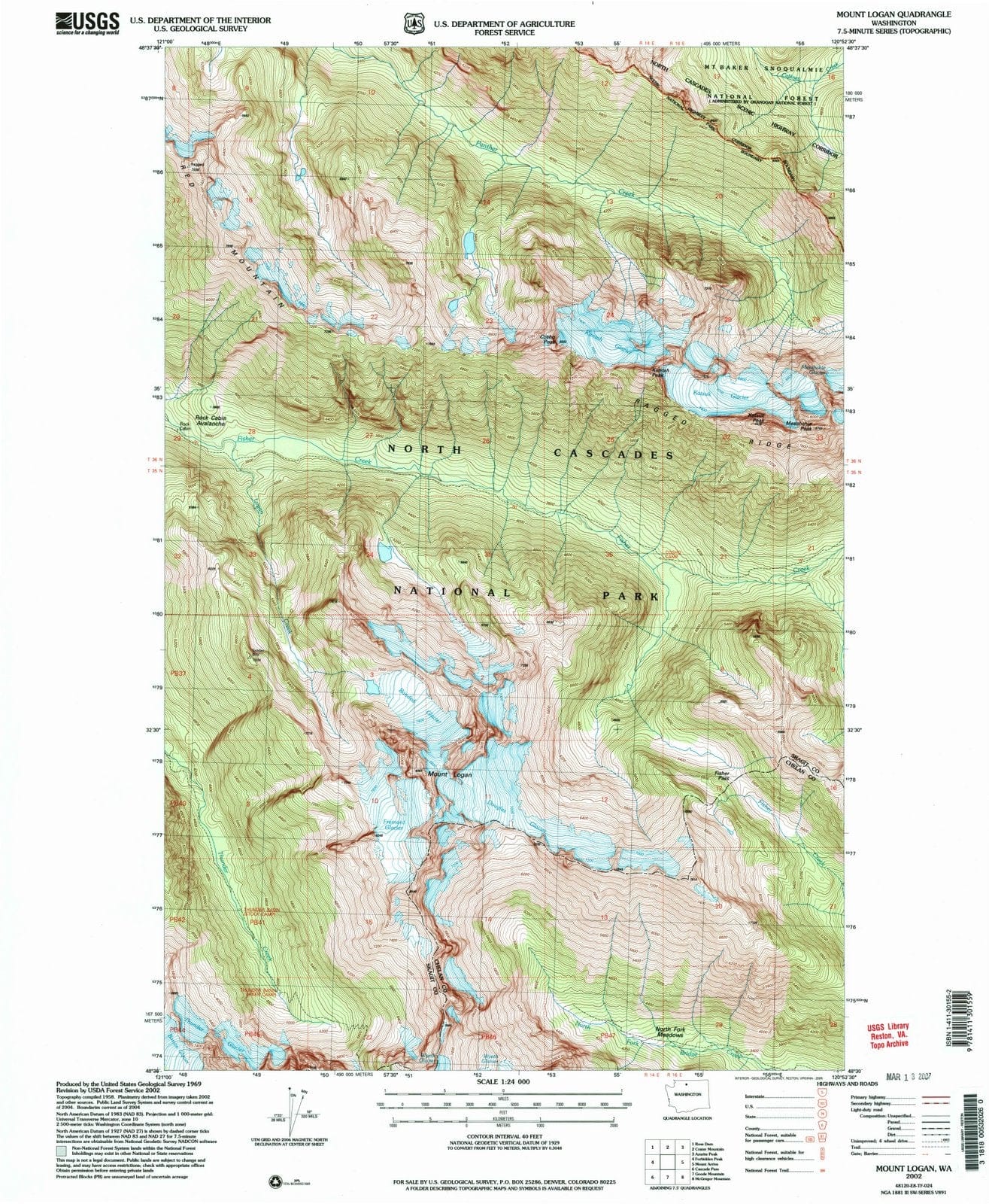 2002 Mount Logan, WA - Washington - USGS Topographic Map - Historic ...