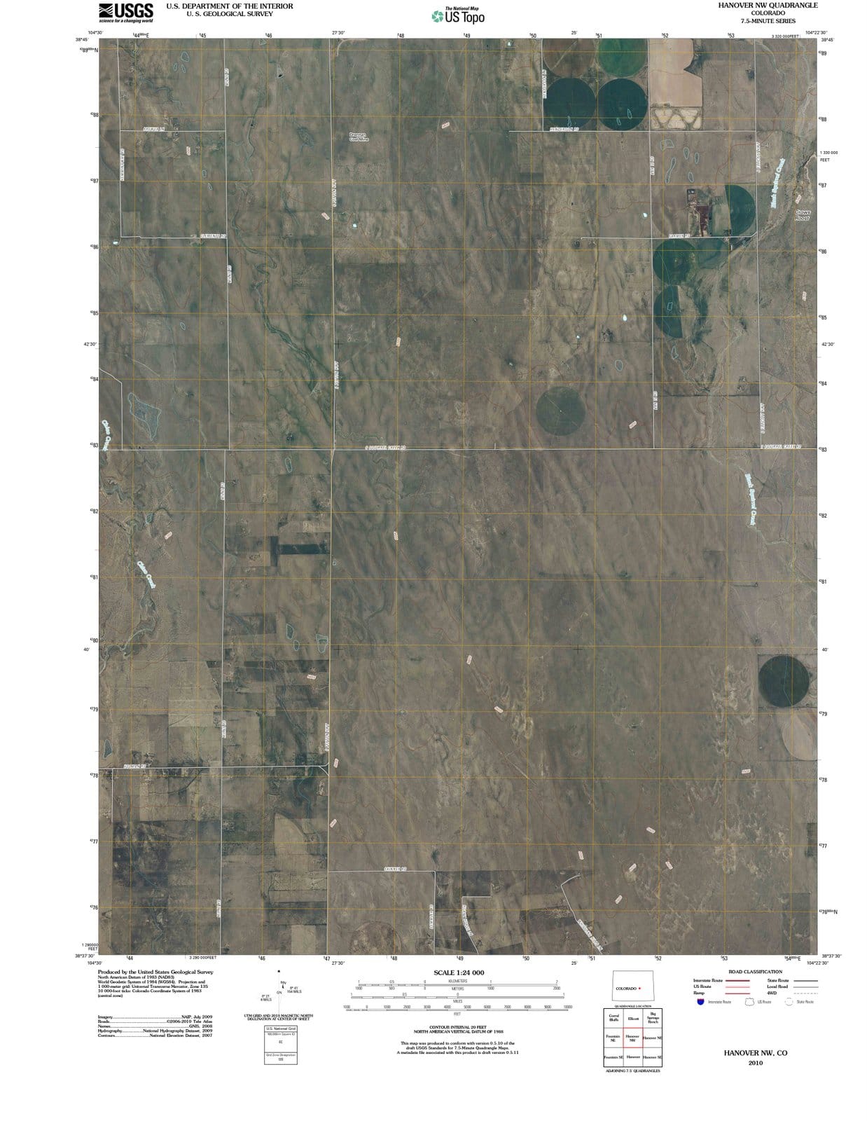 2010 Hanover, CO - Colorado - USGS Topographic Map v2 – Historic Pictoric