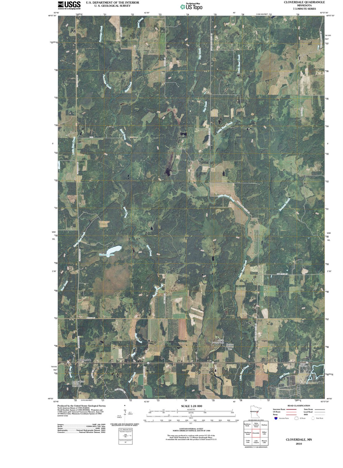 2010 Cloverdale, MN - Minnesota - USGS Topographic Map - Historic Pictoric