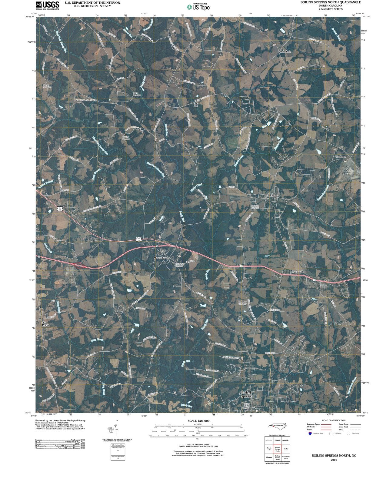 2010 Boiling Springs North, NC - North Carolina - USGS Topographic Map ...