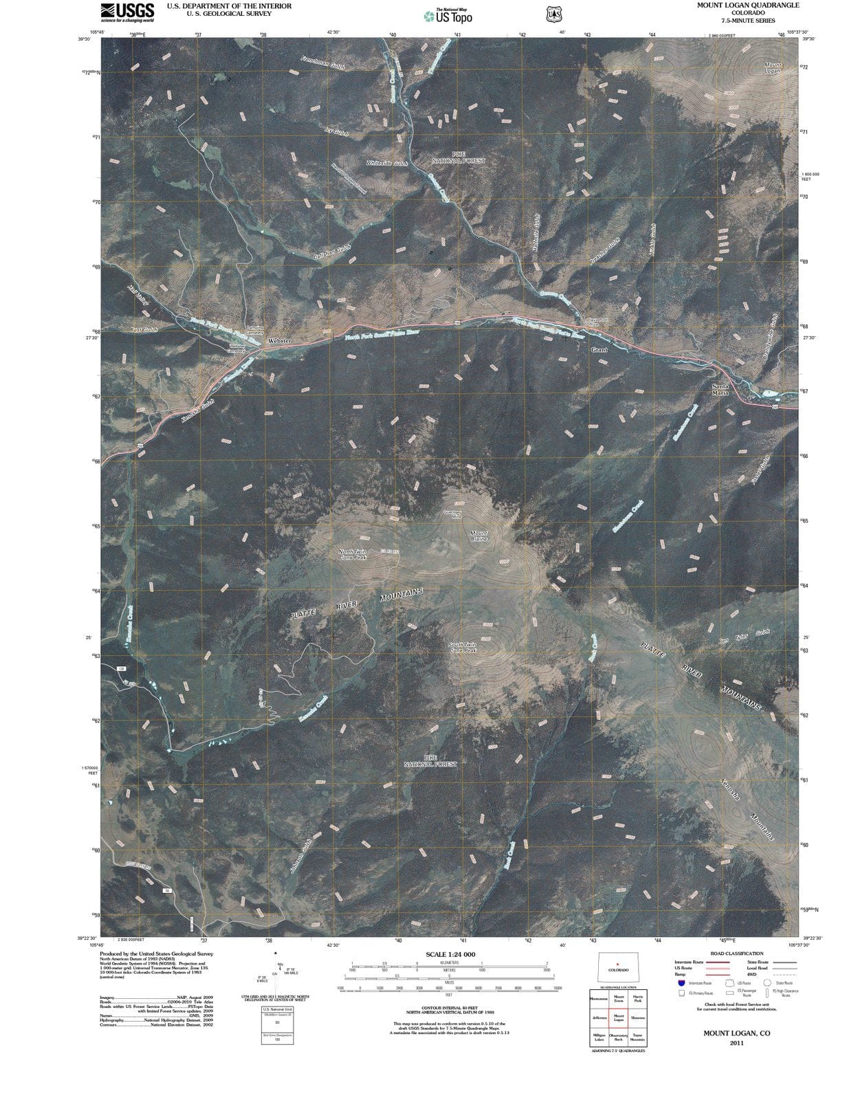 2011 Mount Logan, CO - Colorado - USGS Topographic Map – Historic Pictoric