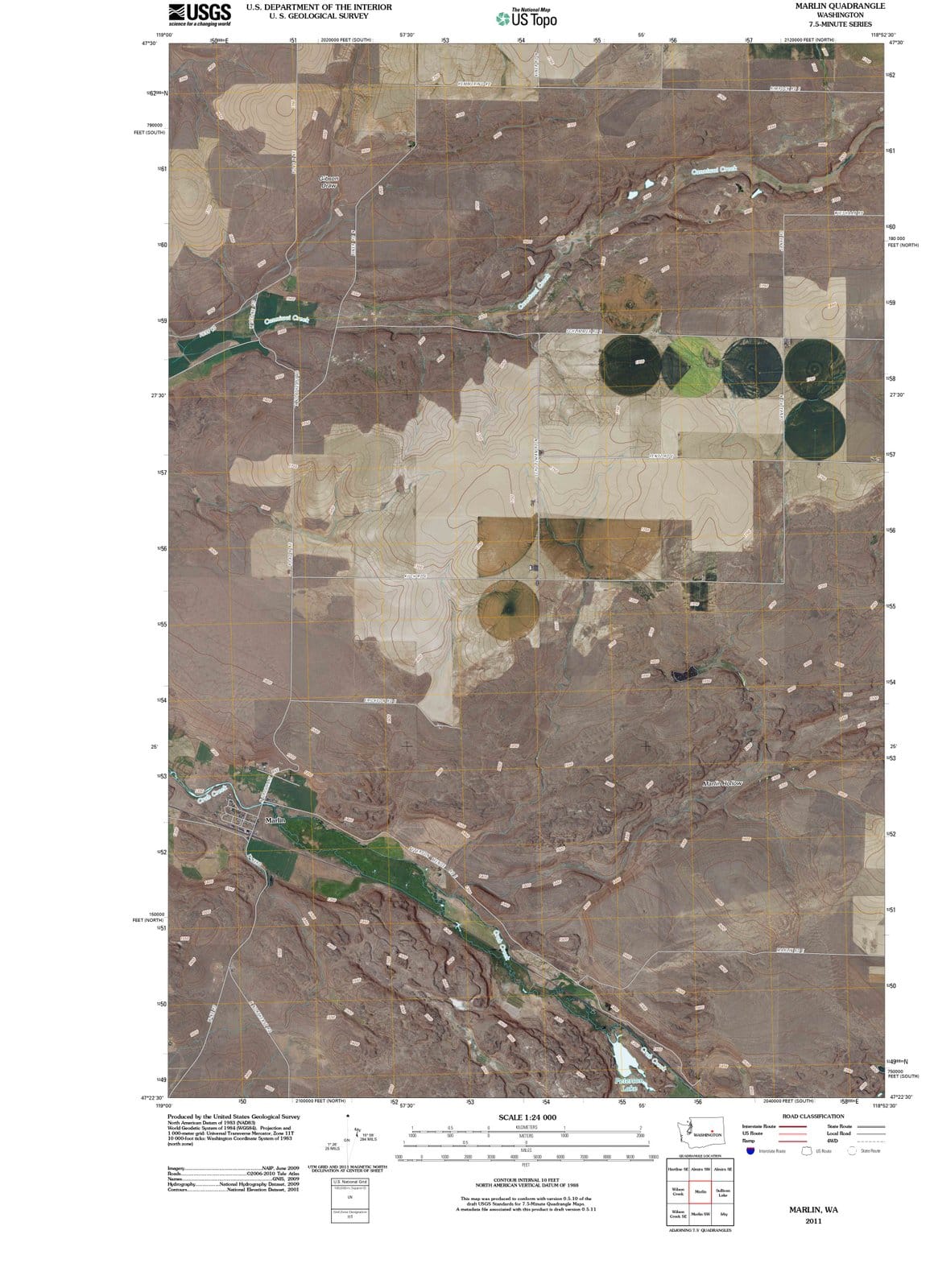 2011 Marlin, WA - Washington - USGS Topographic Map – Historic Pictoric