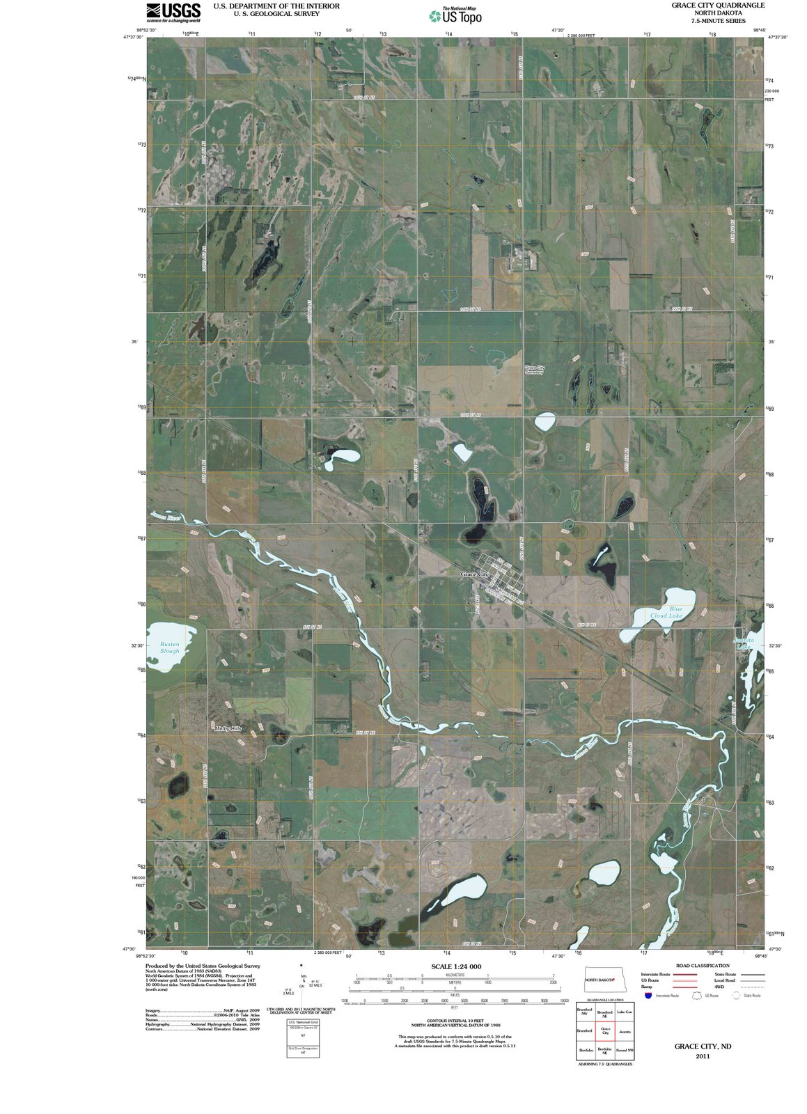 2011 Grace City, ND - North Dakota - USGS Topographic Map – Historic ...
