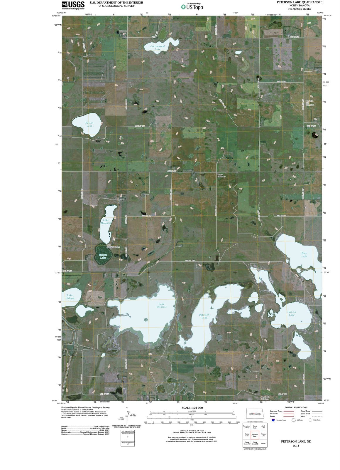 2011 Peterson Lake, ND - North Dakota - USGS Topographic Map – Historic ...